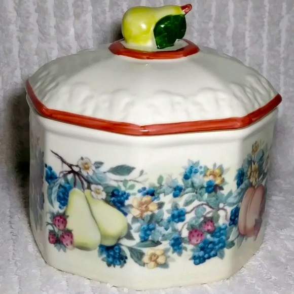 Avon | Kitchen | Avon Candy Dish Sweet Country Harvest Lid Fruit Pink ...